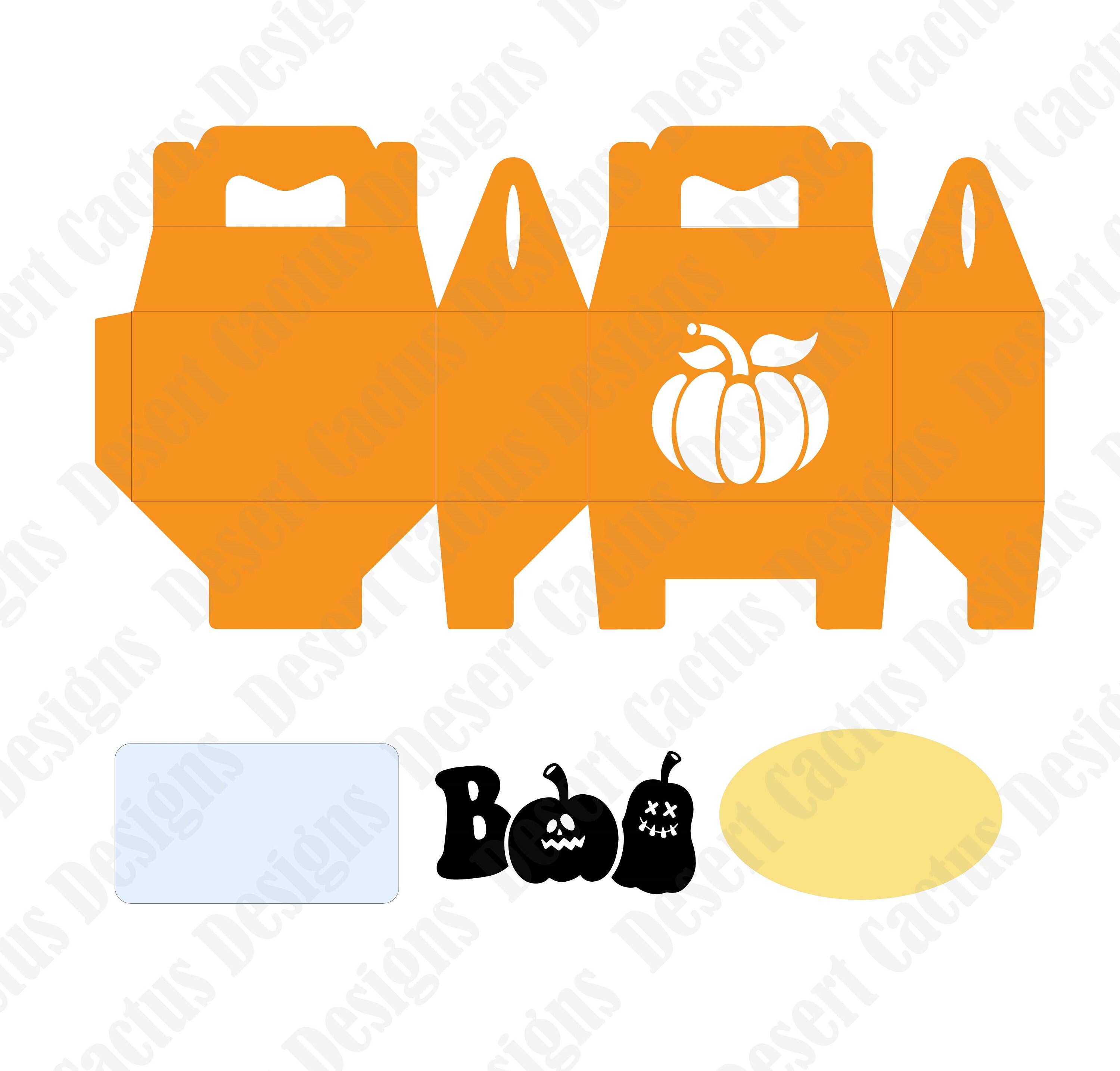 Fall Pumpkin BOO Gable Box SVG, Banner Cut File Silhouette Cricut ...
