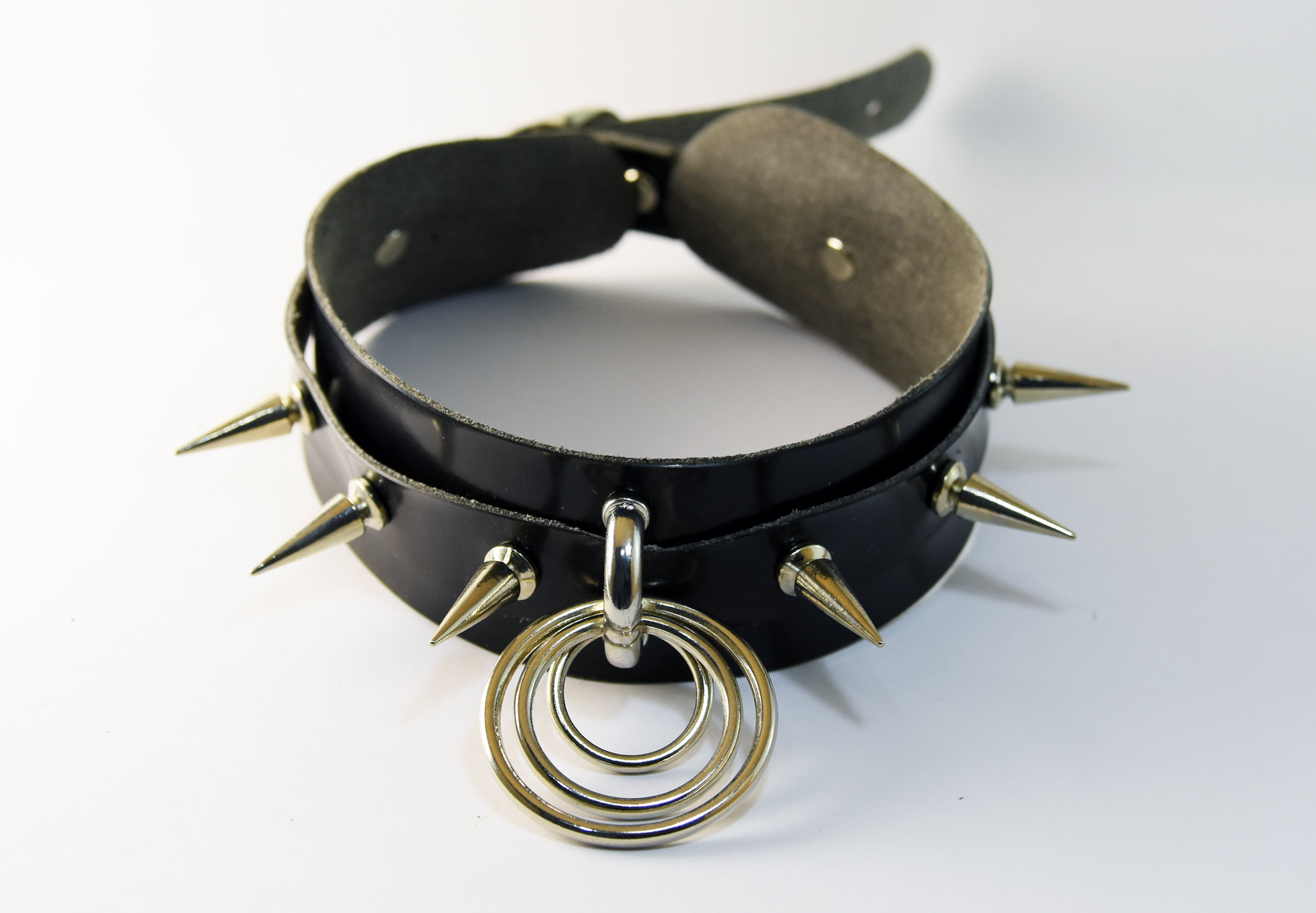Vinyl Spiked Collar | Etsy