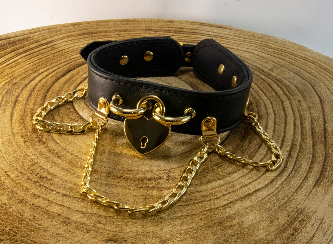 Gold\silver Heart Lock Collar - Etsy