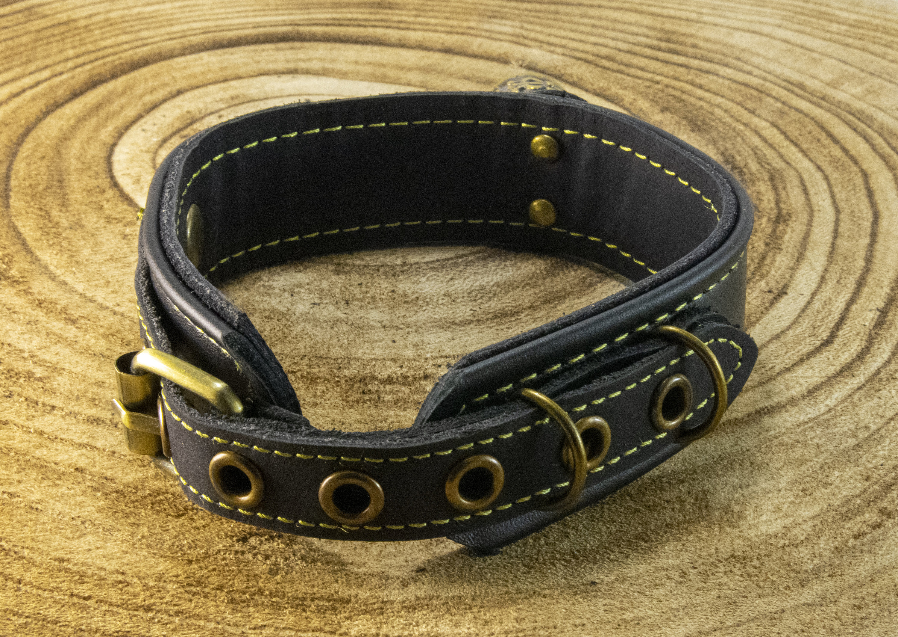Leather Brass Bell Collar - Etsy