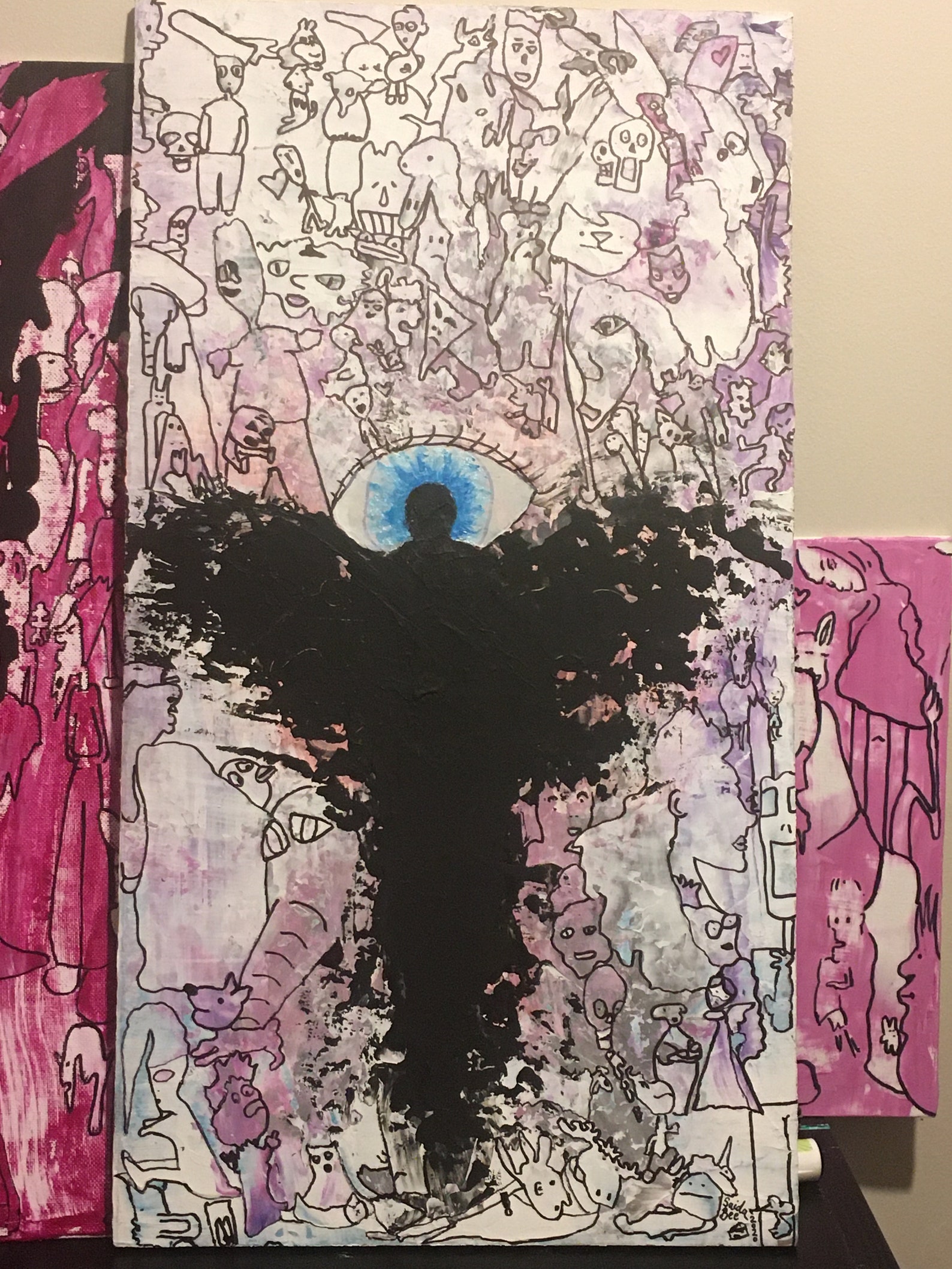 Abstract Sharpie Art, Original on Canvas - Etsy