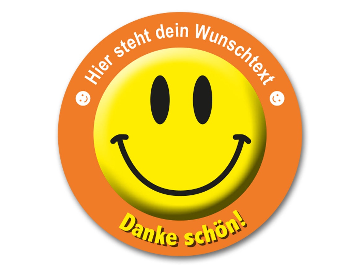 Danke Sticker Smiley personalisiert Aufkleber Danke mit | Etsy