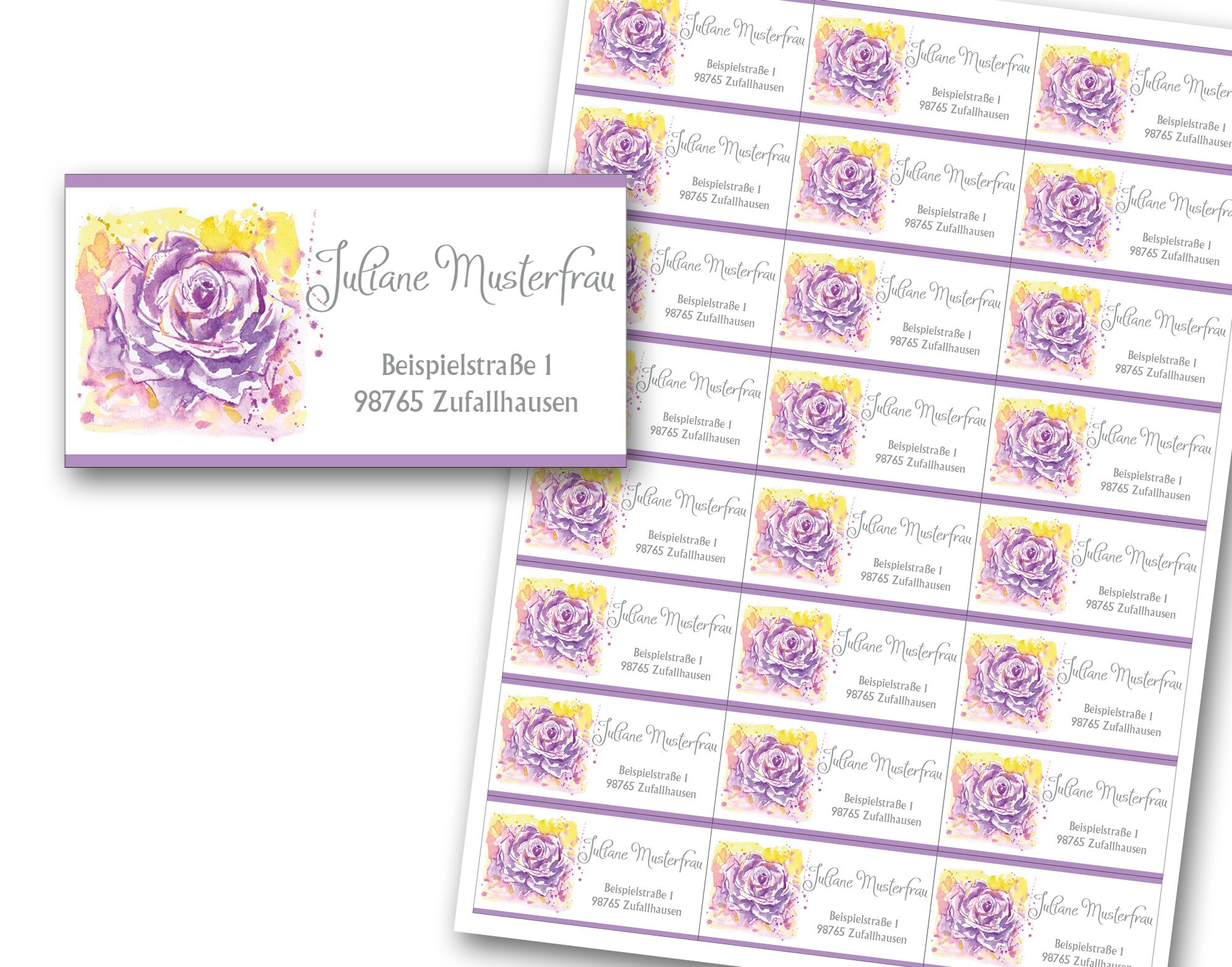Sticker Rose Personalized Address Label Rose Blossom - Etsy UK