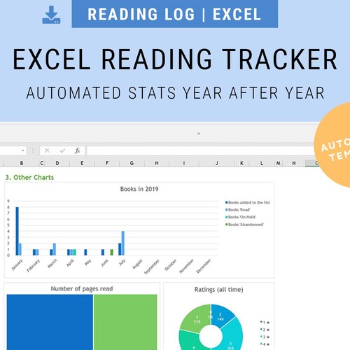 Reading Log Tracker Excel Spreadsheet Track Your Books With - Etsy