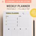 Weekly Planner Binder Printables A4 & US Letter Digital Fillable PDF ...