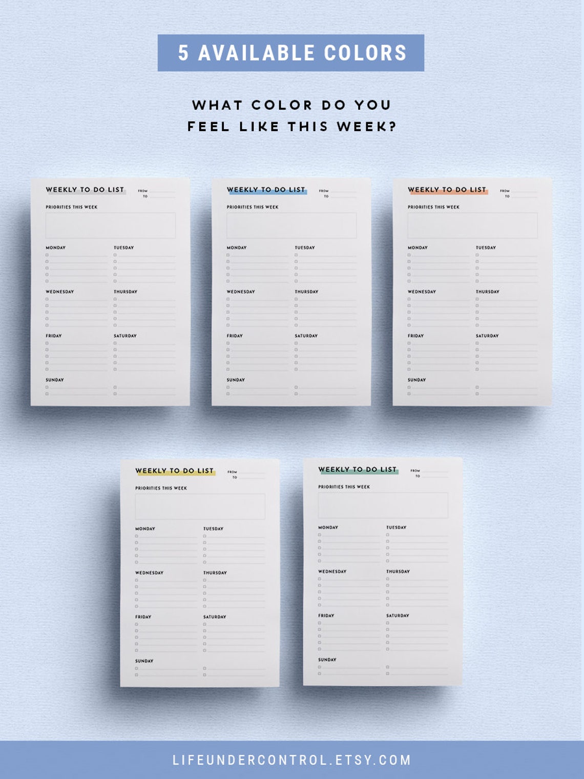 Weekly to Do List Printable PDF Free Weekly Planner - Etsy