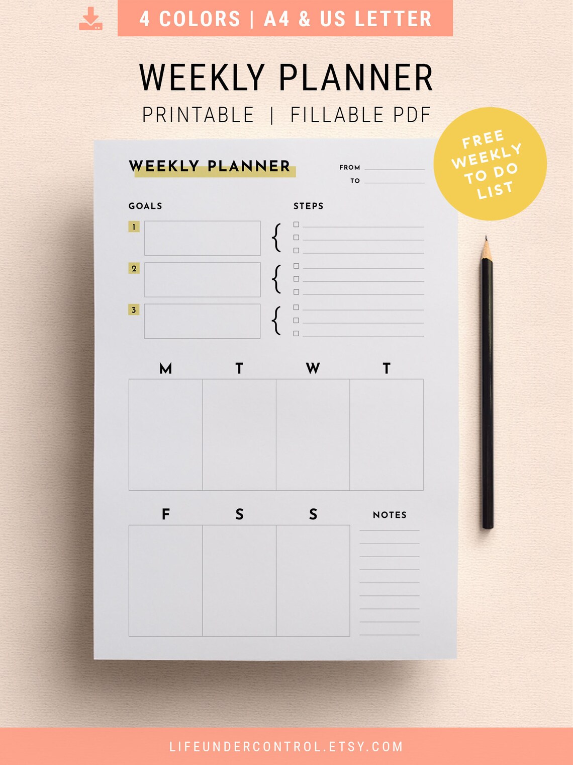 Weekly Planner Binder Printables A4 & US Letter Digital - Etsy