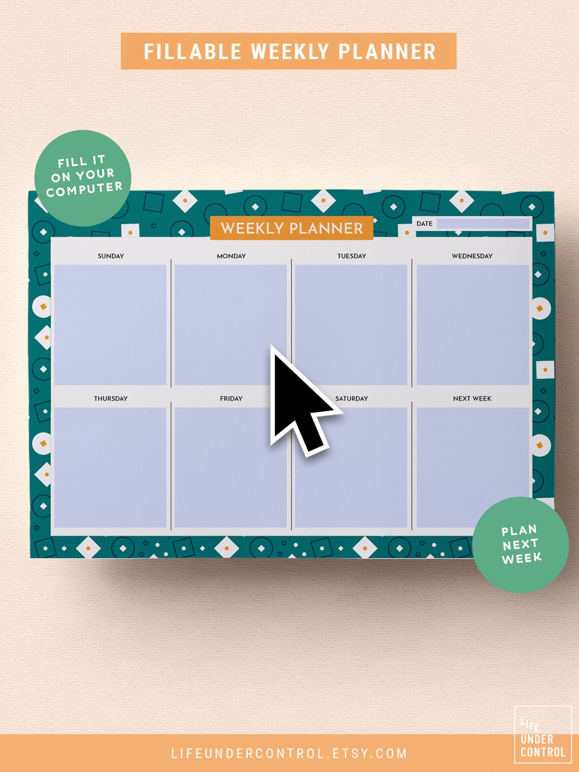 Weekly Schedule Printable Undated Digital Planner A4 & US Letter ...