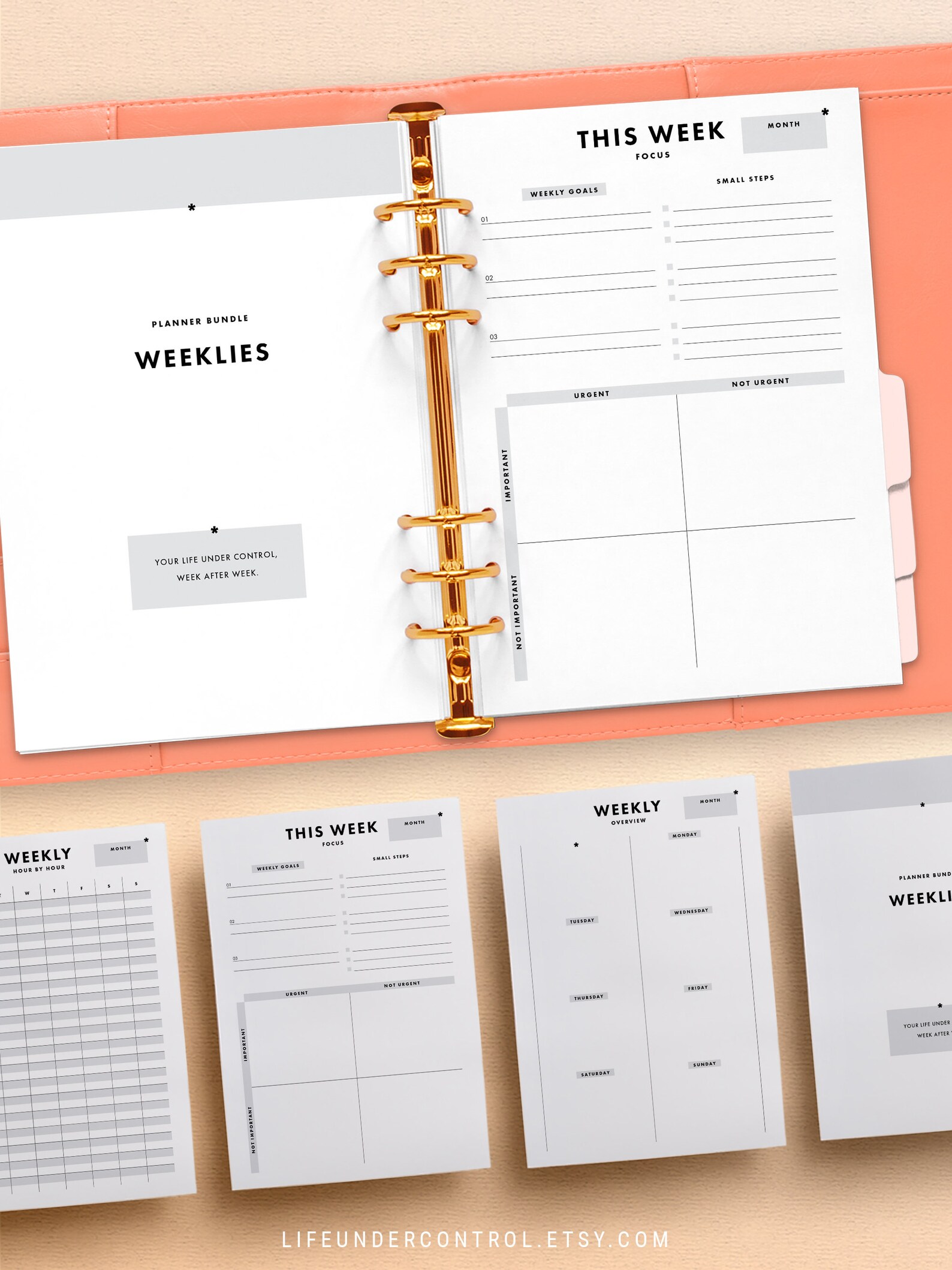 Weekly Home Binder Kit A4, A5, Letter Hole Punch Printables Eisenhower ...