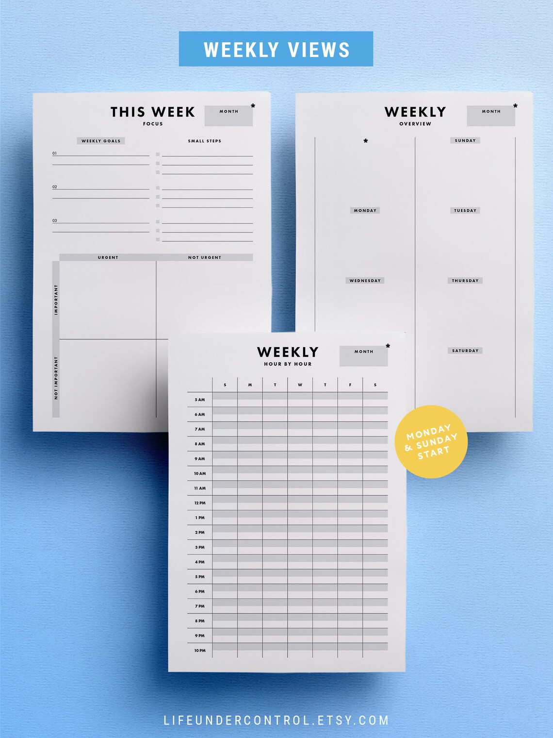 Weekly Home Binder Kit A4, A5, Letter Hole Punch Printables Eisenhower ...