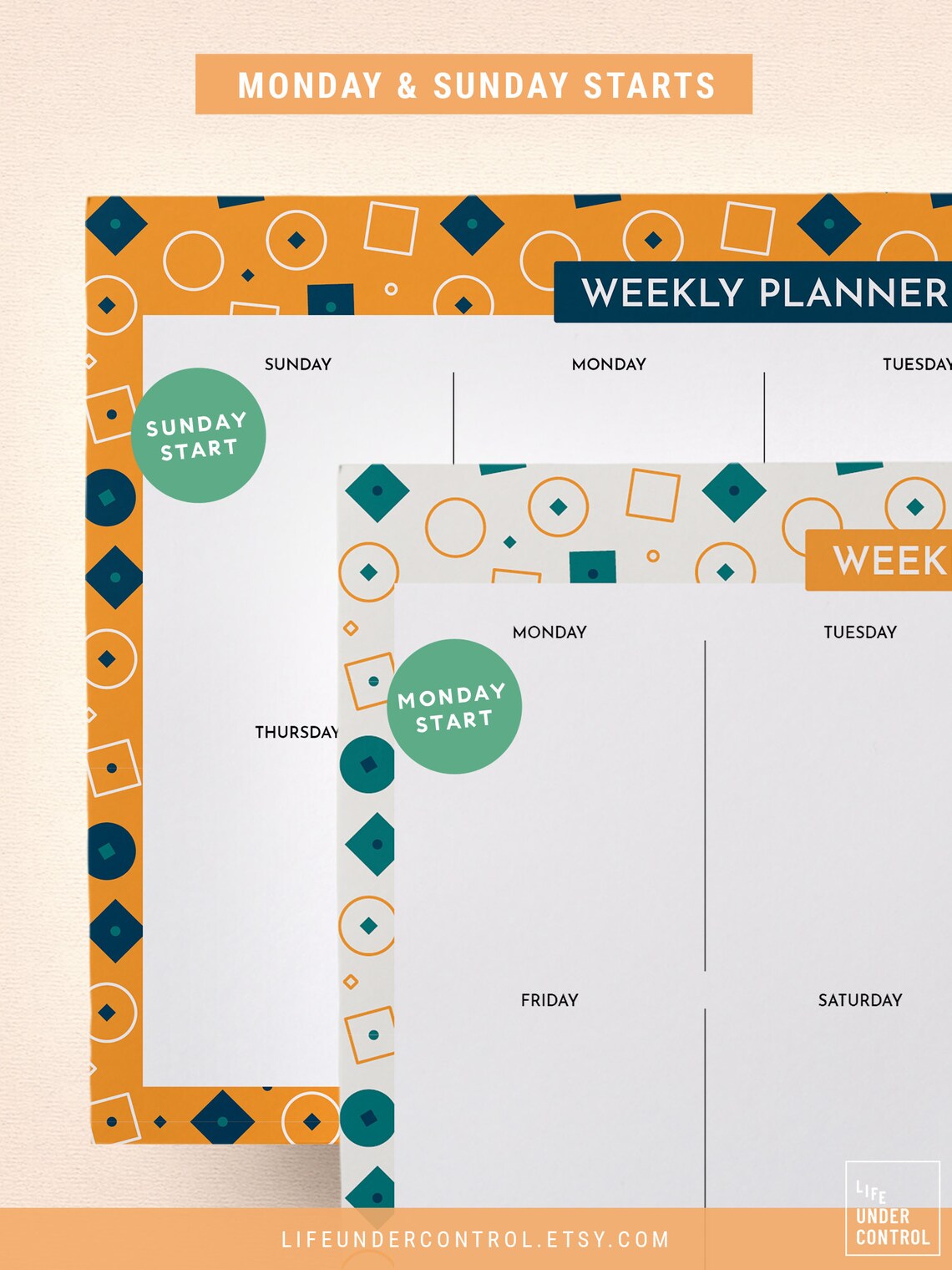 Weekly Schedule Printable Undated Digital Planner A4 & US Letter ...