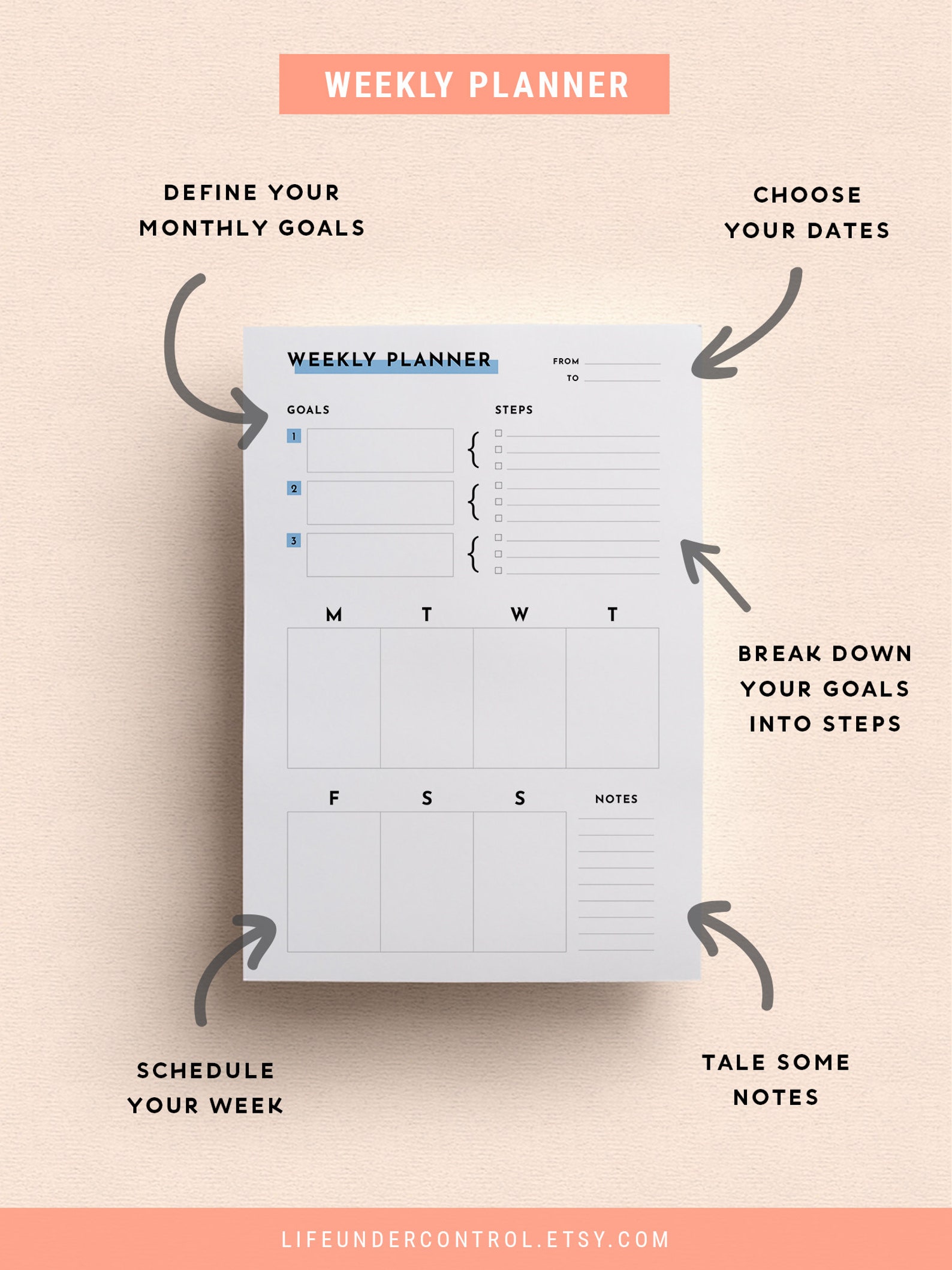 Weekly Planner Binder Printables A4 & US Letter Digital - Etsy