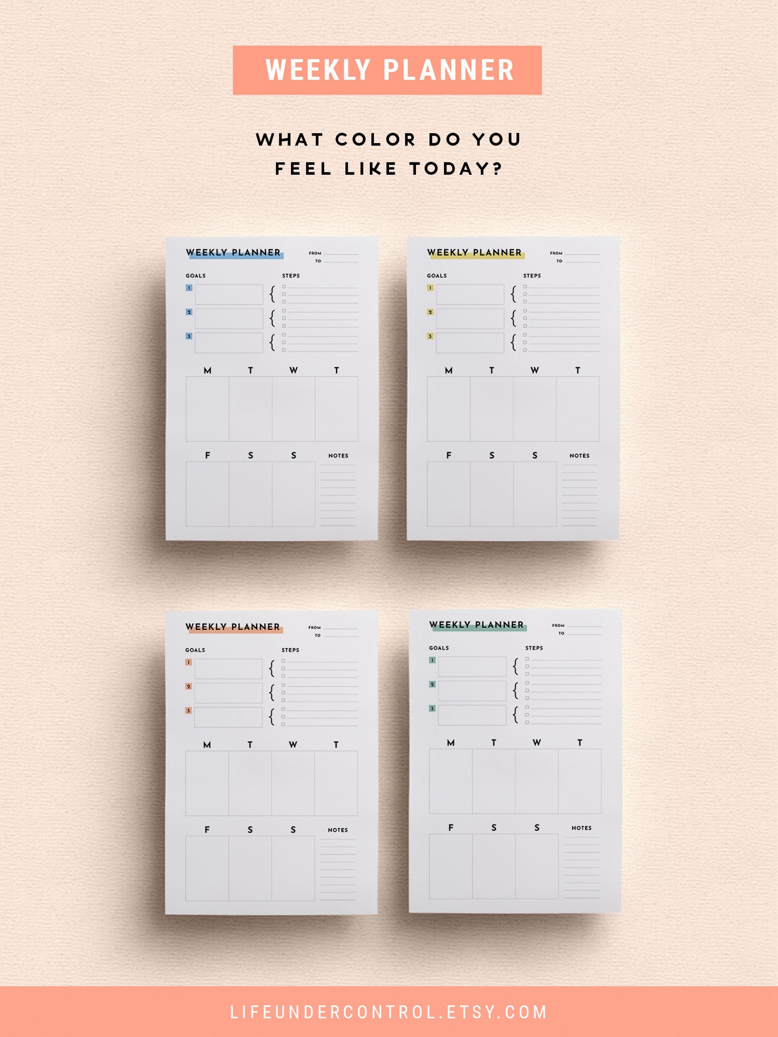 Weekly Planner Binder Printables A4 & US Letter Digital - Etsy