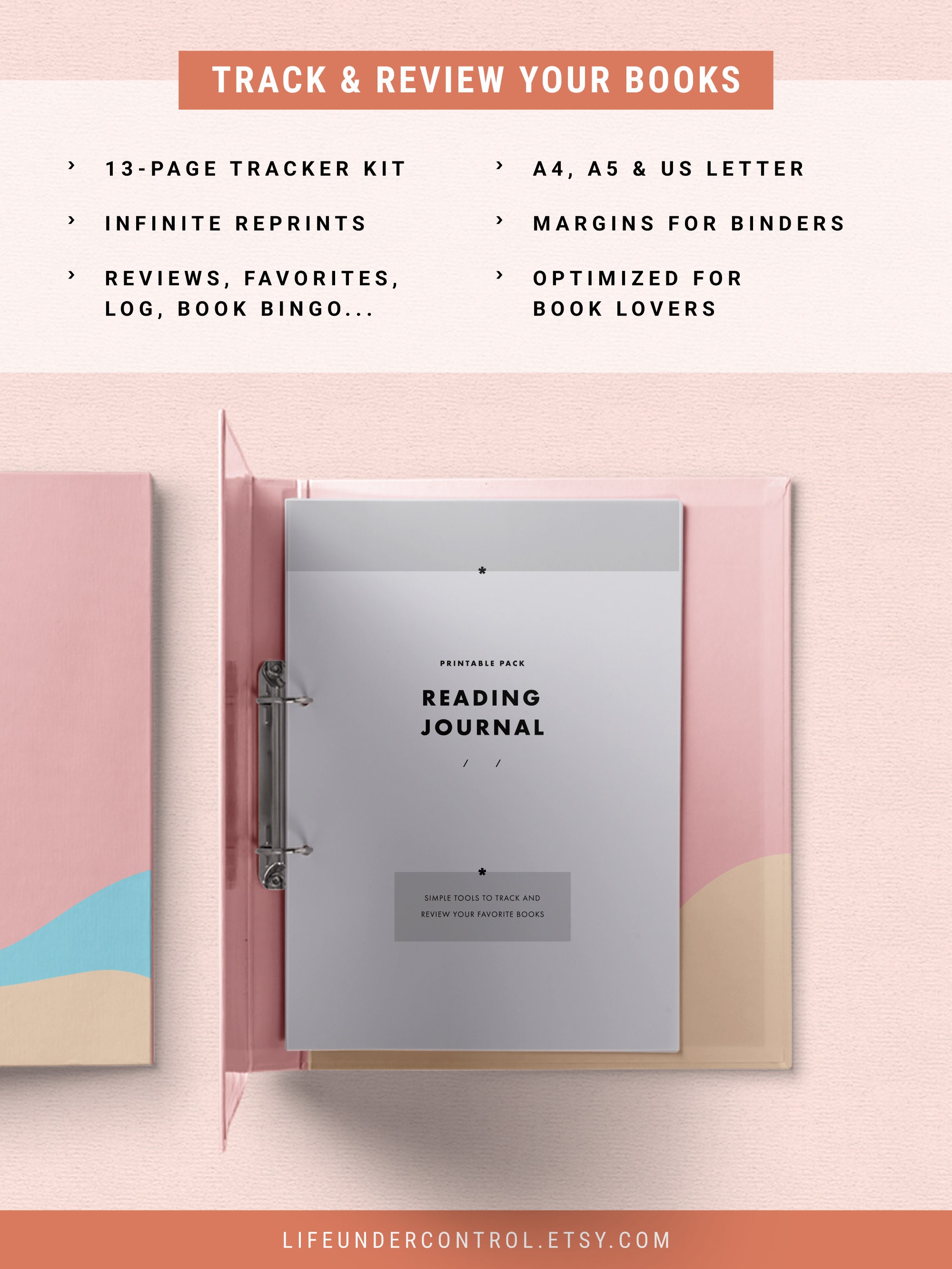 Reading Reviews, Tracker & More Ultimate Bundle for A4, A5, Letter ...