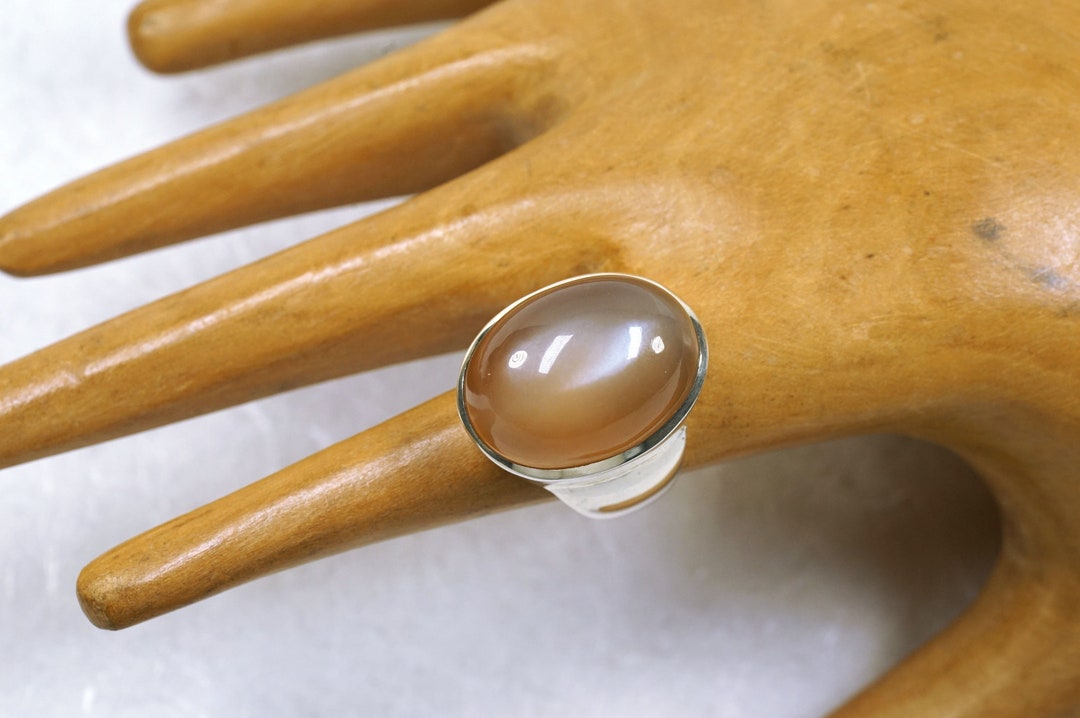 Moonstone Large, Set Entirely in Silver - Etsy