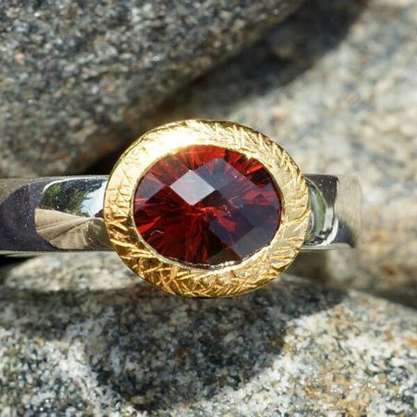 Granat ring - Etsy.de