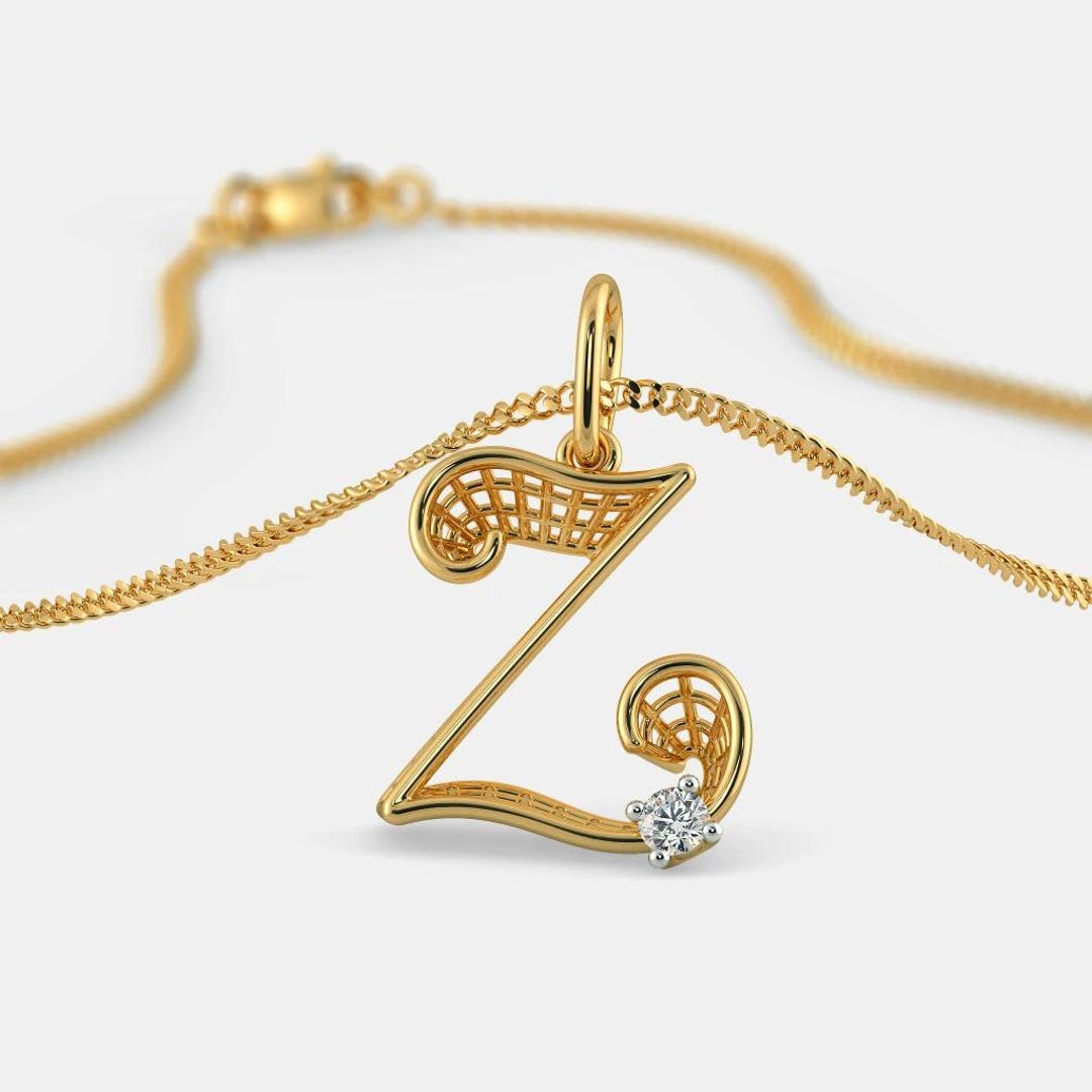 925 Sterling Silver the Zesty "z" Letter Pendant, Single Zircon Studded ...