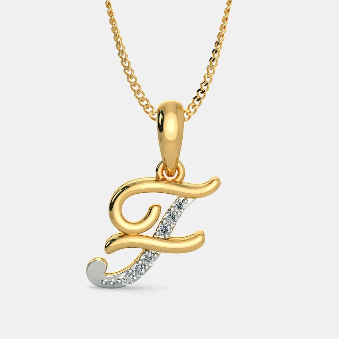 925 Sterling Silver the Liham "f" Letter Pendant, Zircon Studded F ...