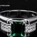 3ct Emerald Cut Lab Grown Emerald Men's Wedding Ring in 925 Sterling ...