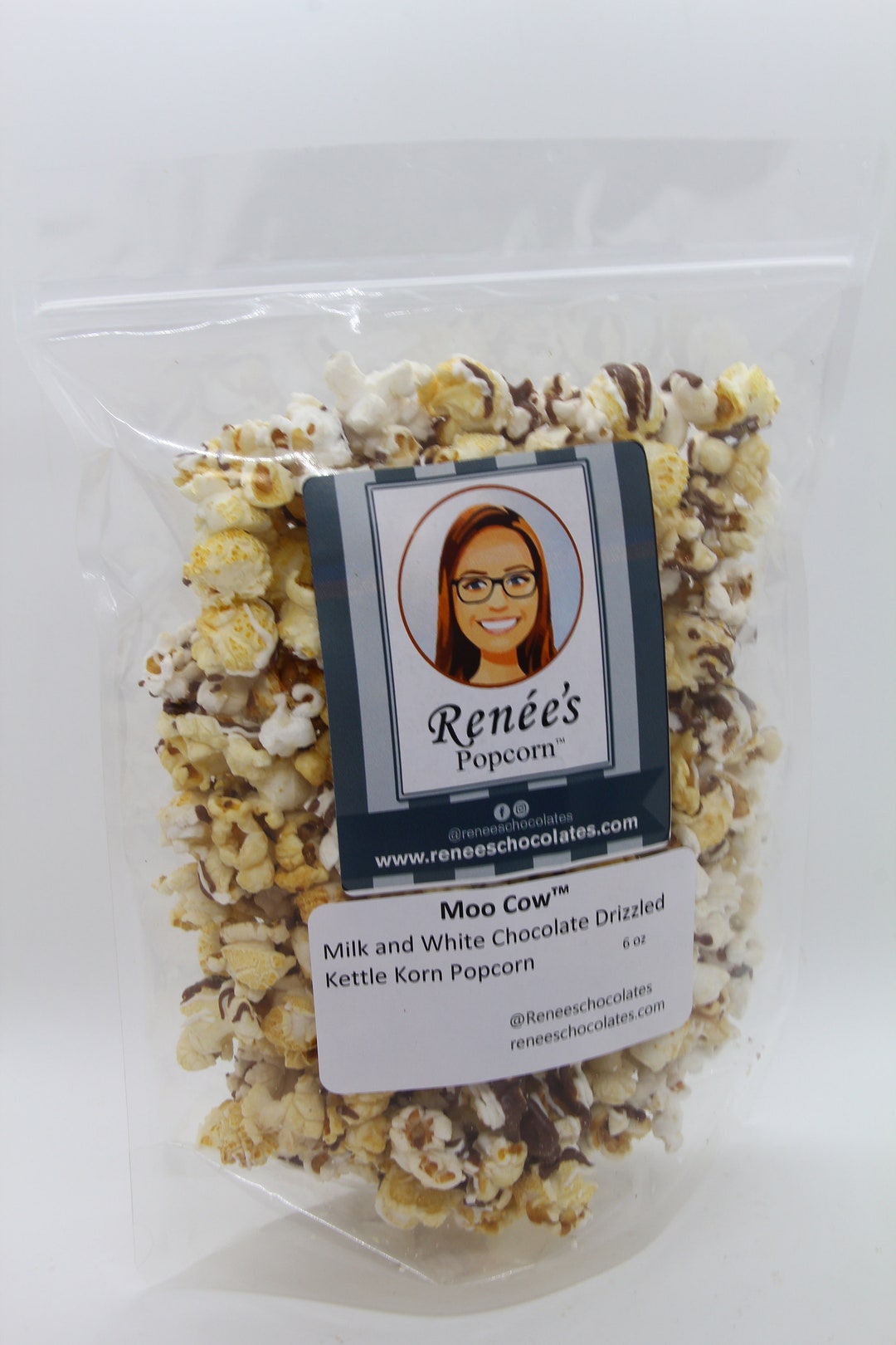 Moo-cow Popcorn Milk & White Chocolate Drizzle Large - Etsy