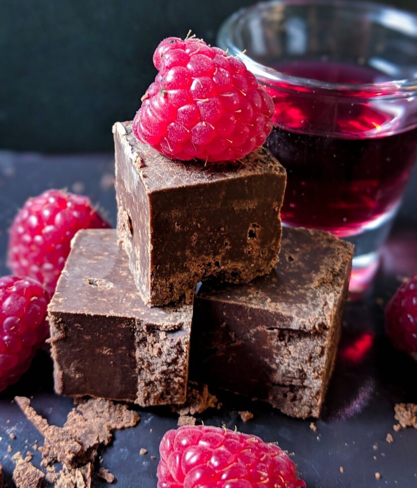 Raspberry Fudge Alcohol Zinged™ Infused Dark Chocolate Gourmet Fudge ...