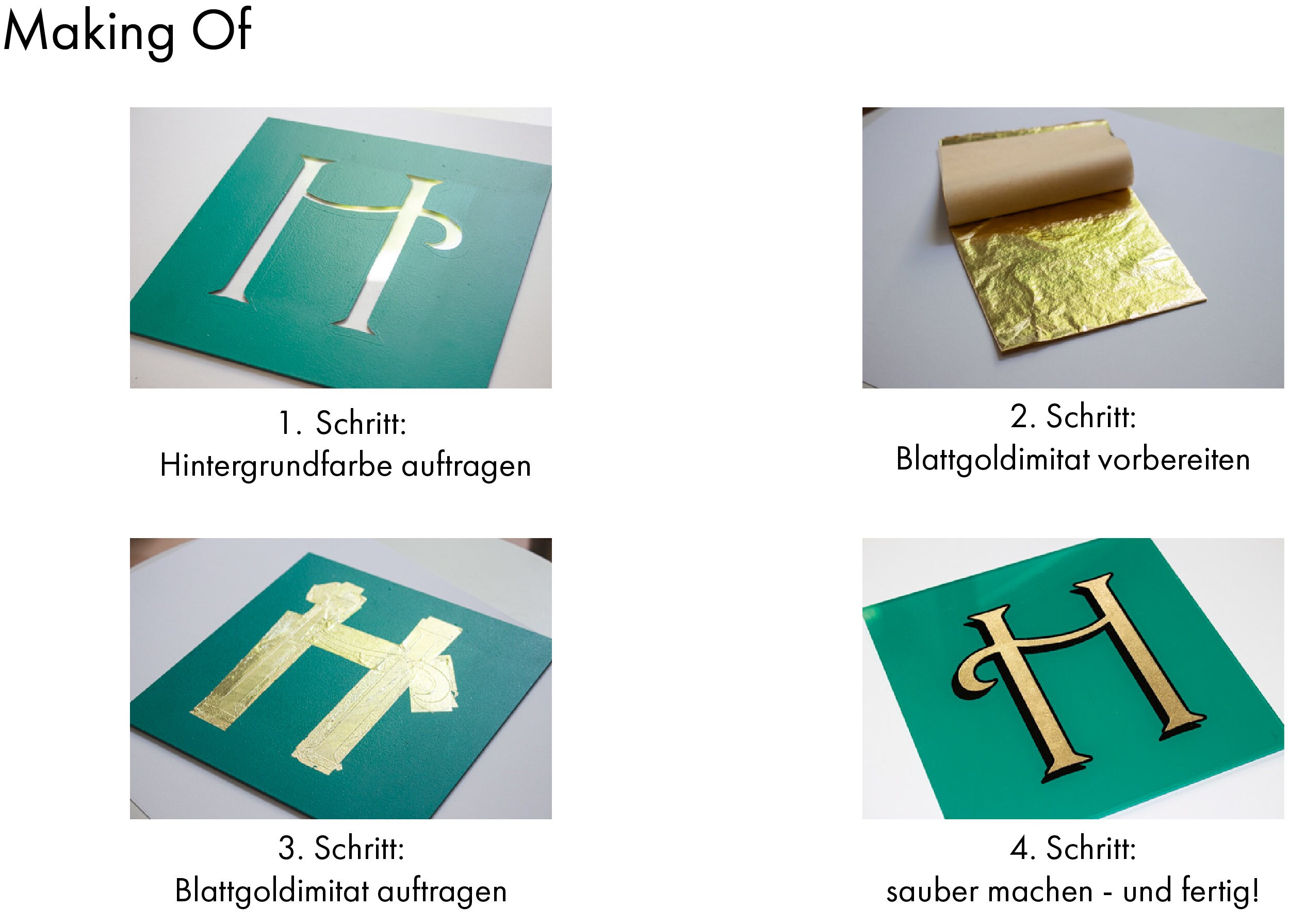 Gold Leaf & Letter on Acrylic Glass, Acrylic Sign, Gift, Gilding ...