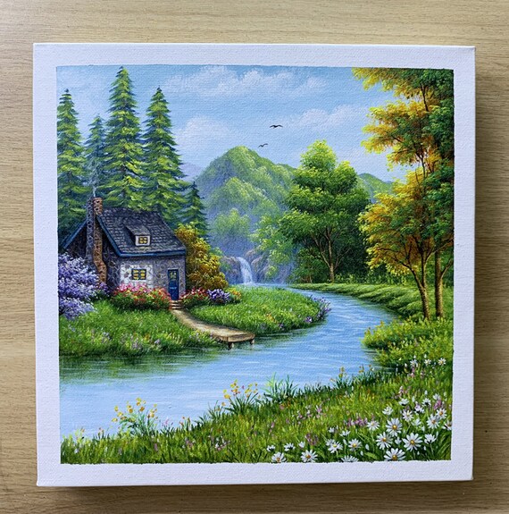 Daily Art 036 / Acrylic / Paint A Beautiful Landscape With - Etsy