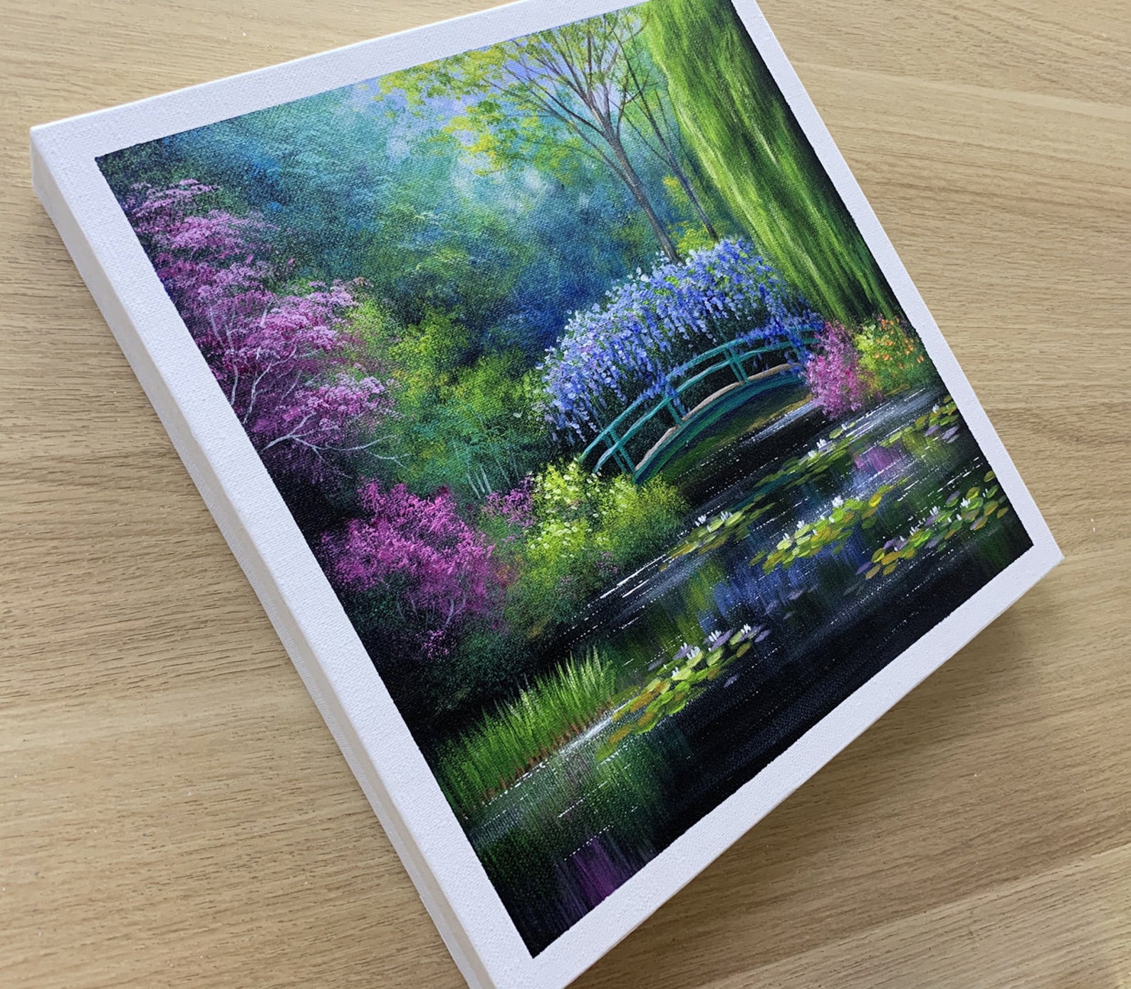 Daily Challenge #142 / Sponge Art / Monet Garden Painting - Etsy