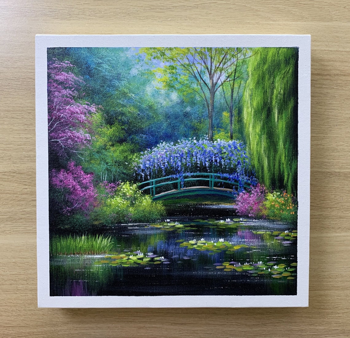Daily Challenge #142 / Sponge Art / Monet Garden Painting - Etsy