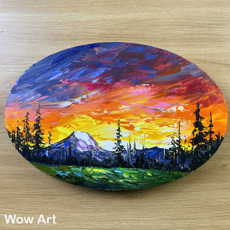 Sunrise in the Mountains Acrylic Painting / #359 Daily Challenge - Etsy