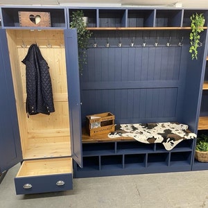 Boot Room Farrow & Ball Stiffkey Blue Flexible Cupboard,storage Shelves ...