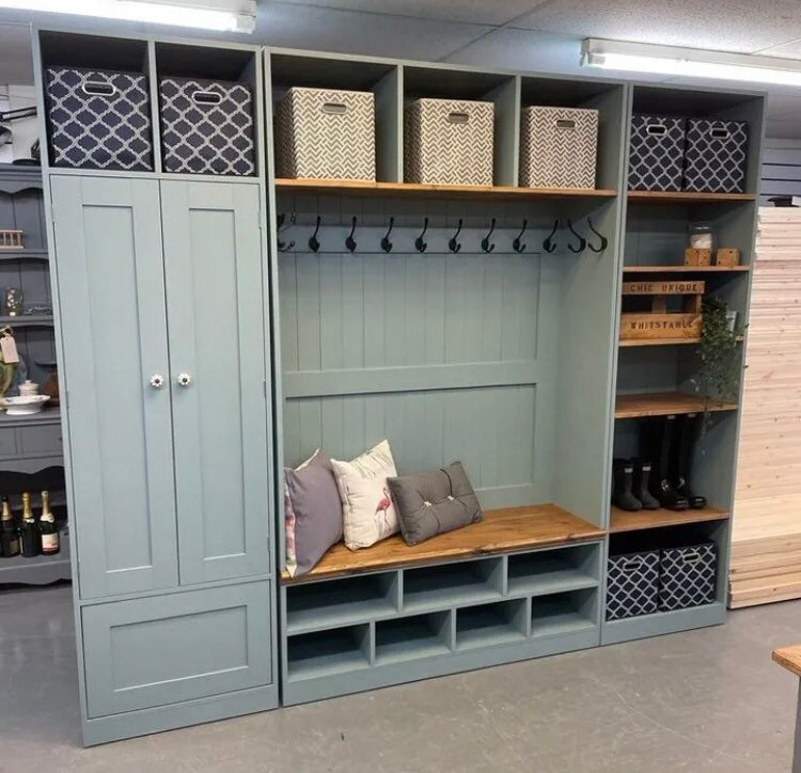Hall Mud Room Bench /boot Shelf Cupboard Shoe Storage Etc Handmade ...