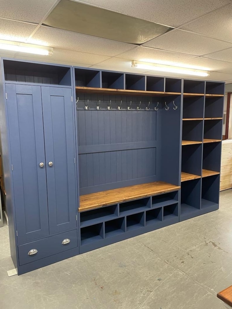 Boot Room Farrow & Ball Stiffkey Blue Flexible Cupboard,storage Shelves ...