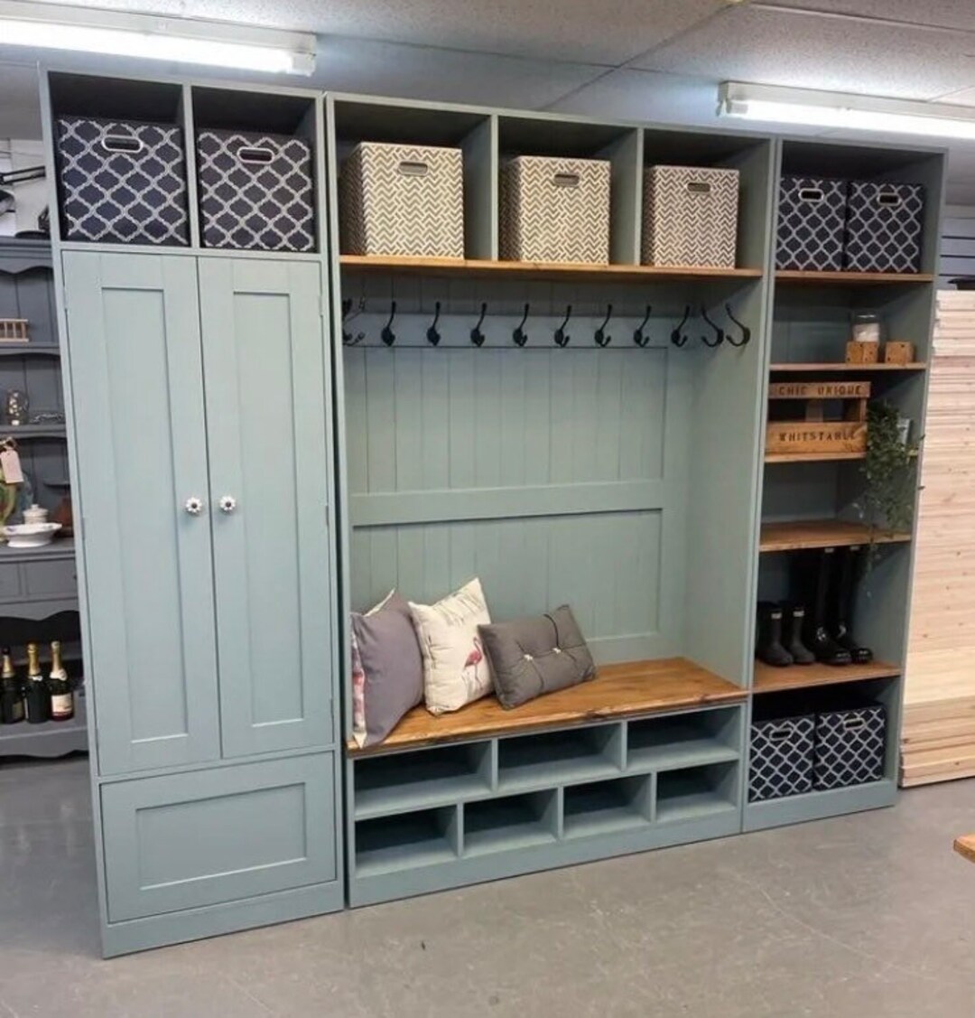 Hall Mud Room Bench /boot Shelf Cupboard Shoe Storage Etc Handmade ...
