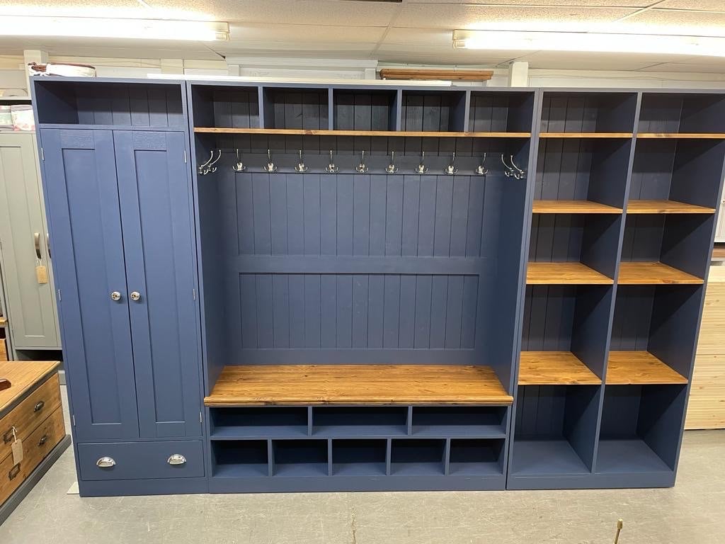Boot Room Farrow & Ball Stiffkey Blue Flexible Cupboard,storage Shelves ...