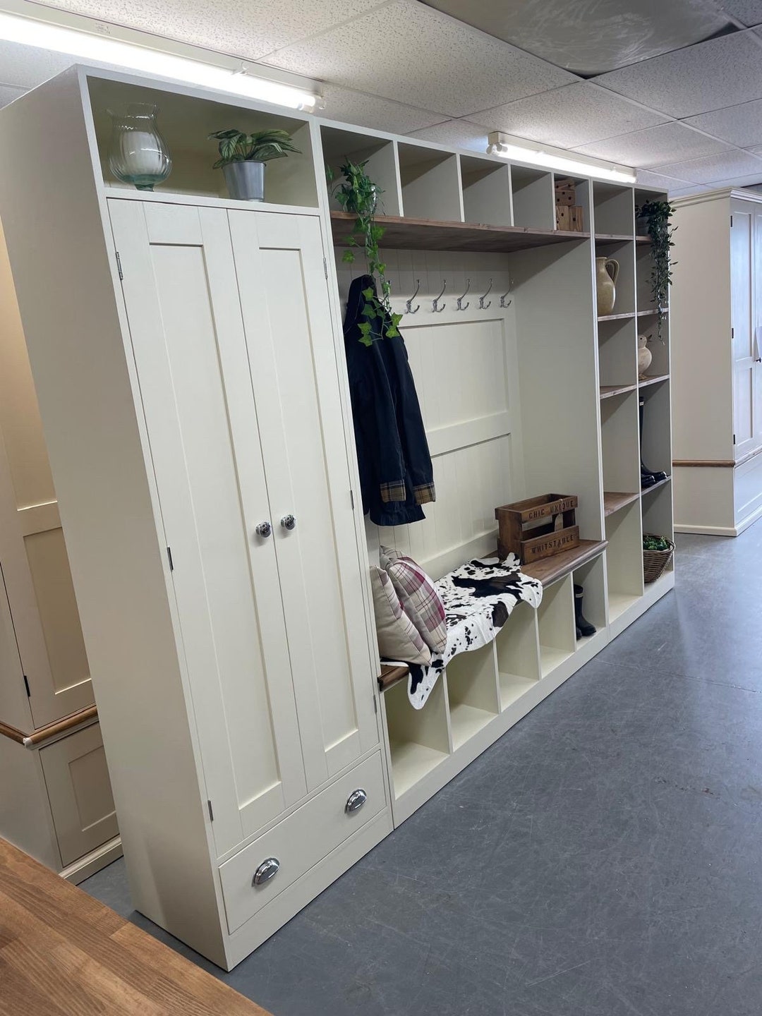 Boot Room Furniture in Farrow and Ball new White , Flexible Utility ...