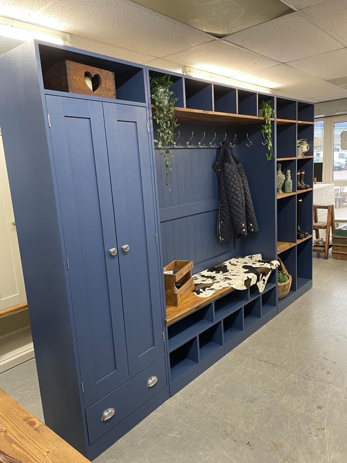 Boot Room Farrow & Ball Stiffkey Blue Flexible Cupboard,storage Shelves ...