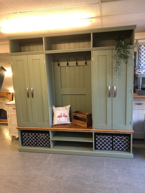 Boot Room Storage mud Room Cloakroom Handmade by Us With Sustainable Pine kent Furniture Showroom can Make Other Colours Etsy