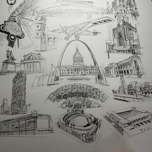 Saint Louis Architecture - Hand Drawing Print - Etsy