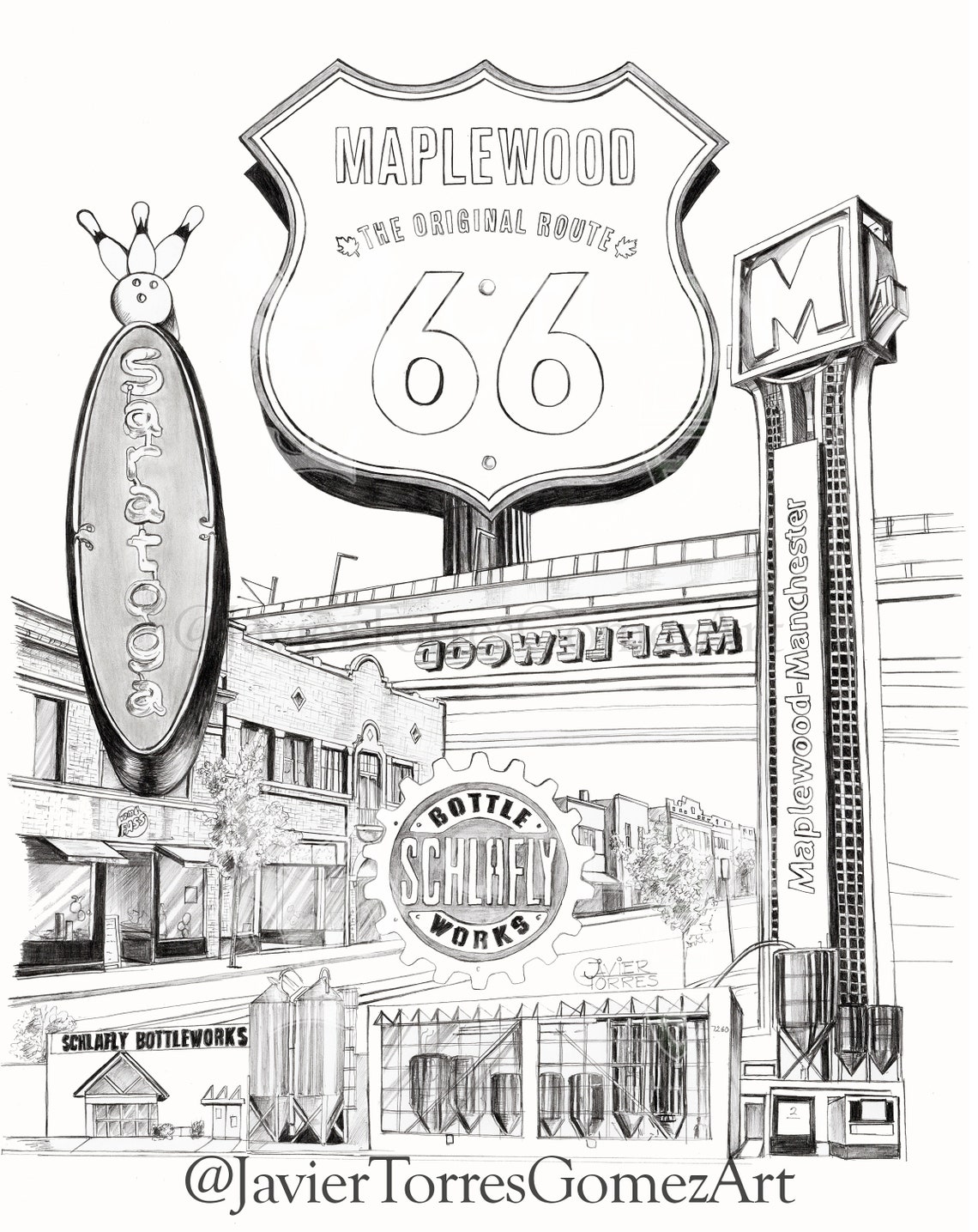 Maplewood - Print of Original Hand Drawing - Etsy