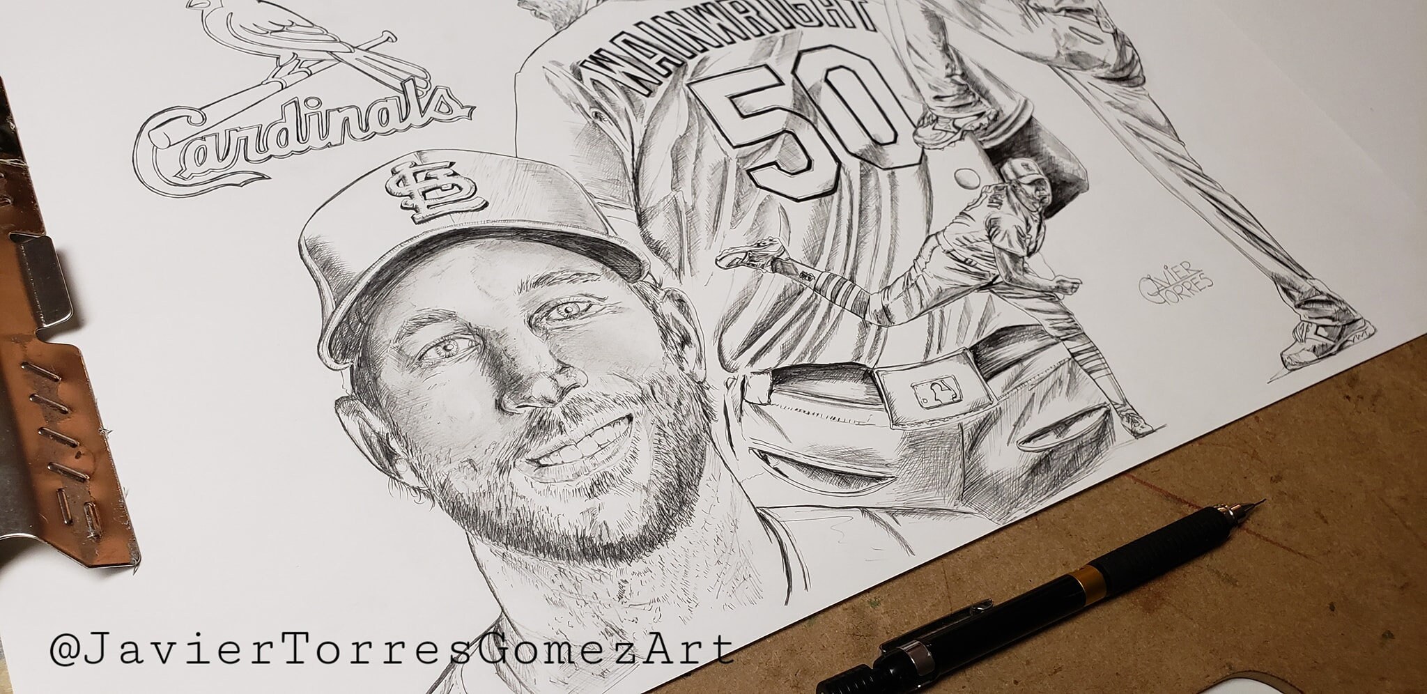 Adam Wainwright Hand Drawing Print - Etsy