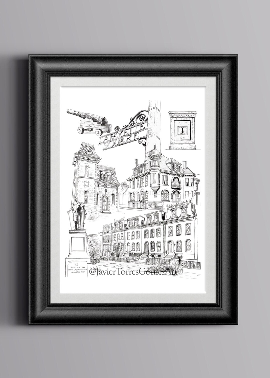 Lafayette Square - Print of Original Hand Drawing - Etsy