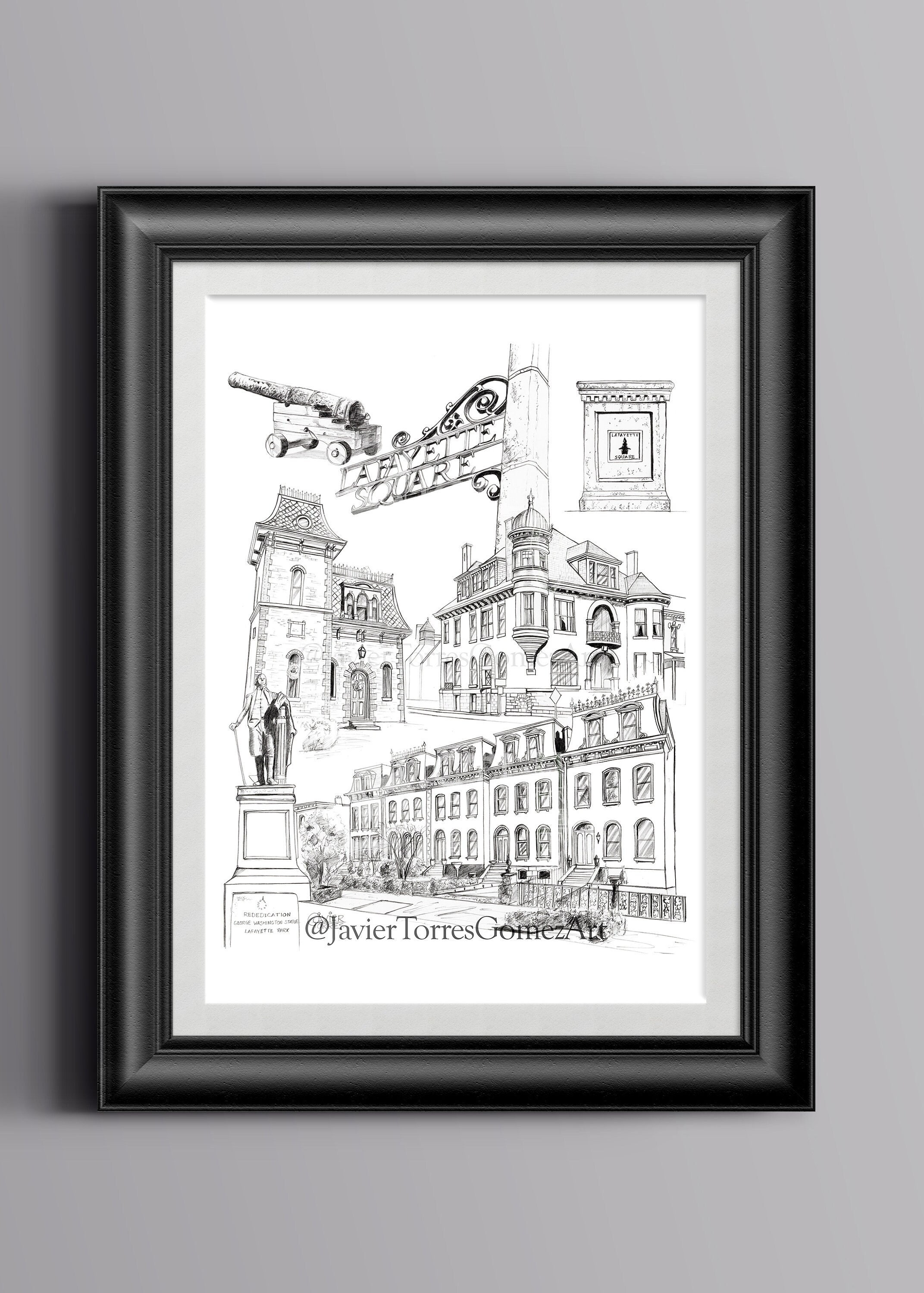 Lafayette Square - Print of Original Hand Drawing - Etsy