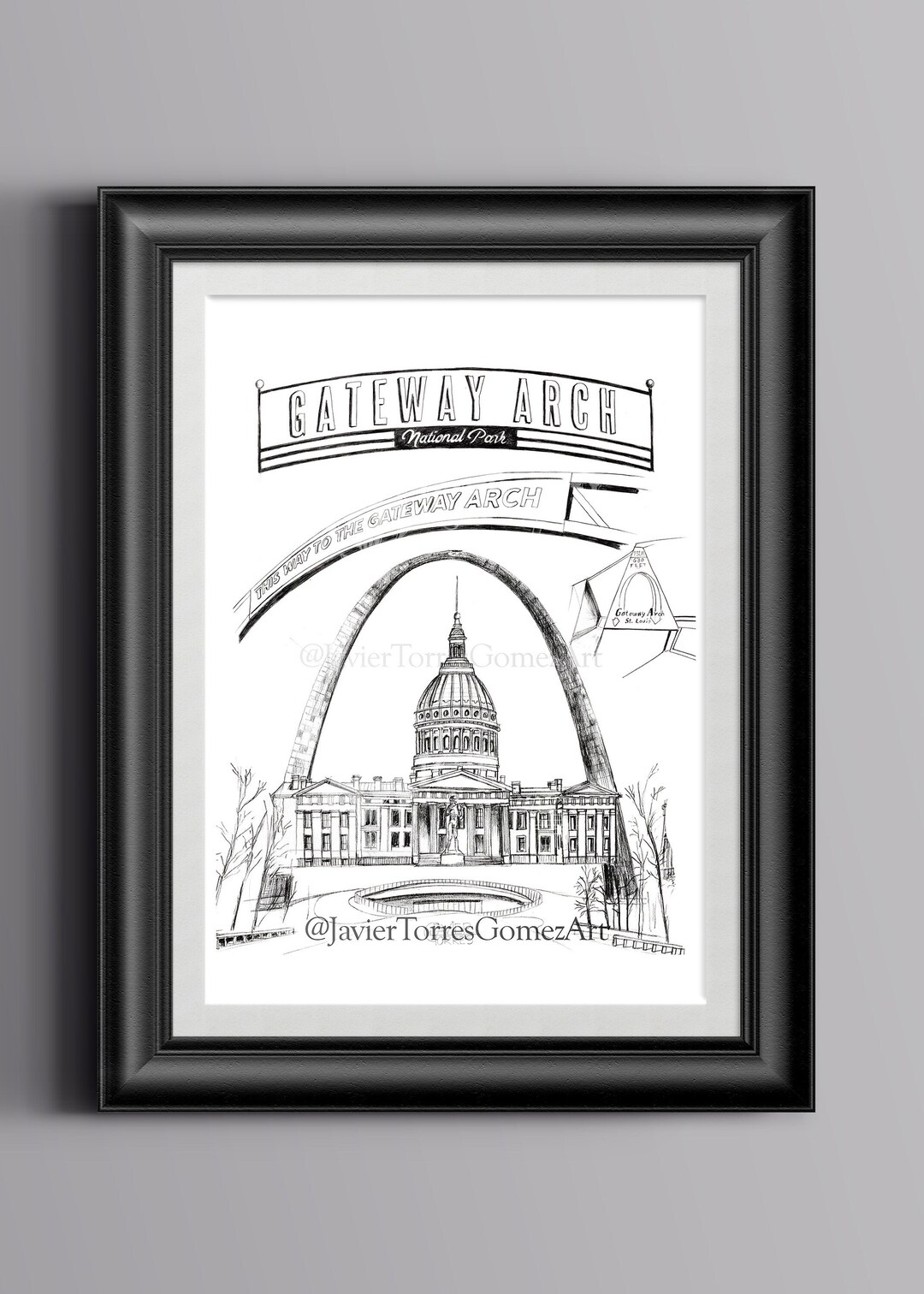 Gateway Arch - Print of Original Hand Drawing - Etsy