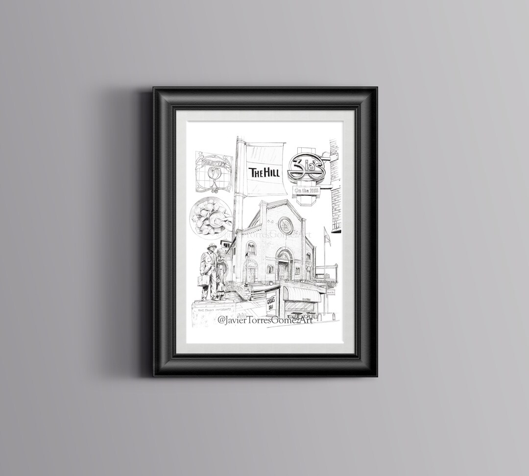 The Hill Print of Original Hand Drawing - Etsy