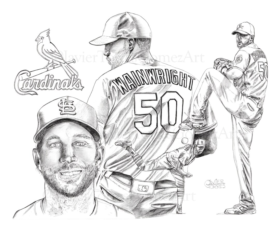 Adam Wainwright Hand Drawing Print - Etsy