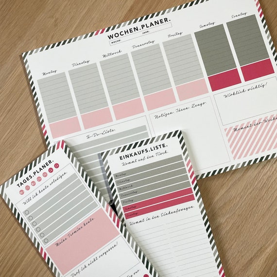 Organizer-set Weekly Planner Day Planner & Shopping List - Etsy