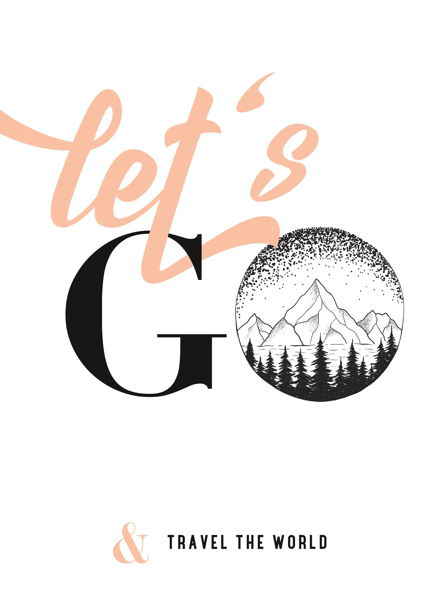A4 Print let's Go & Travel the World - Etsy