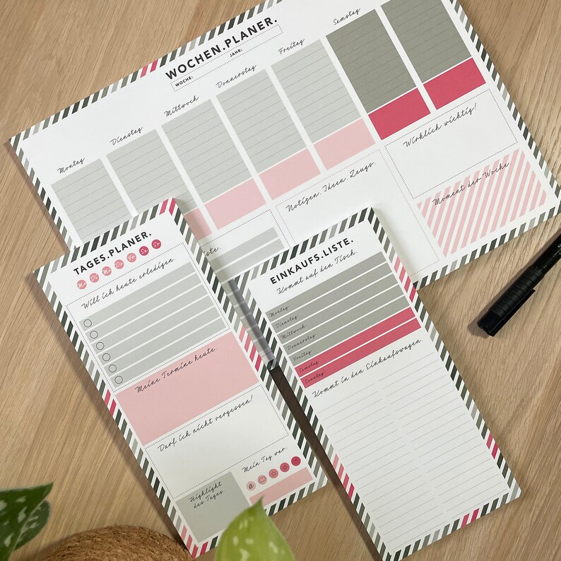 Organizer-set Weekly Planner Day Planner & Shopping List - Etsy