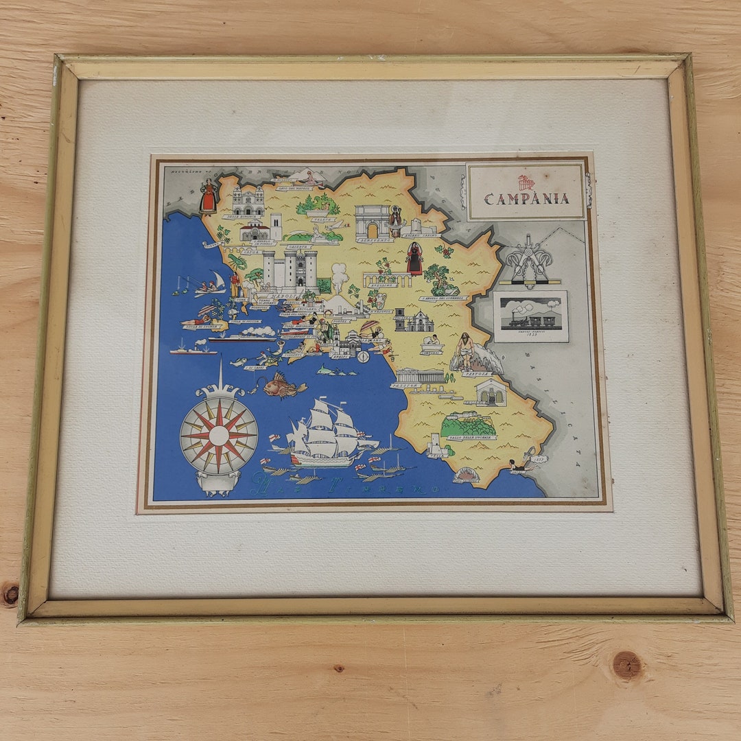 Pictorial Map of Campania - Etsy